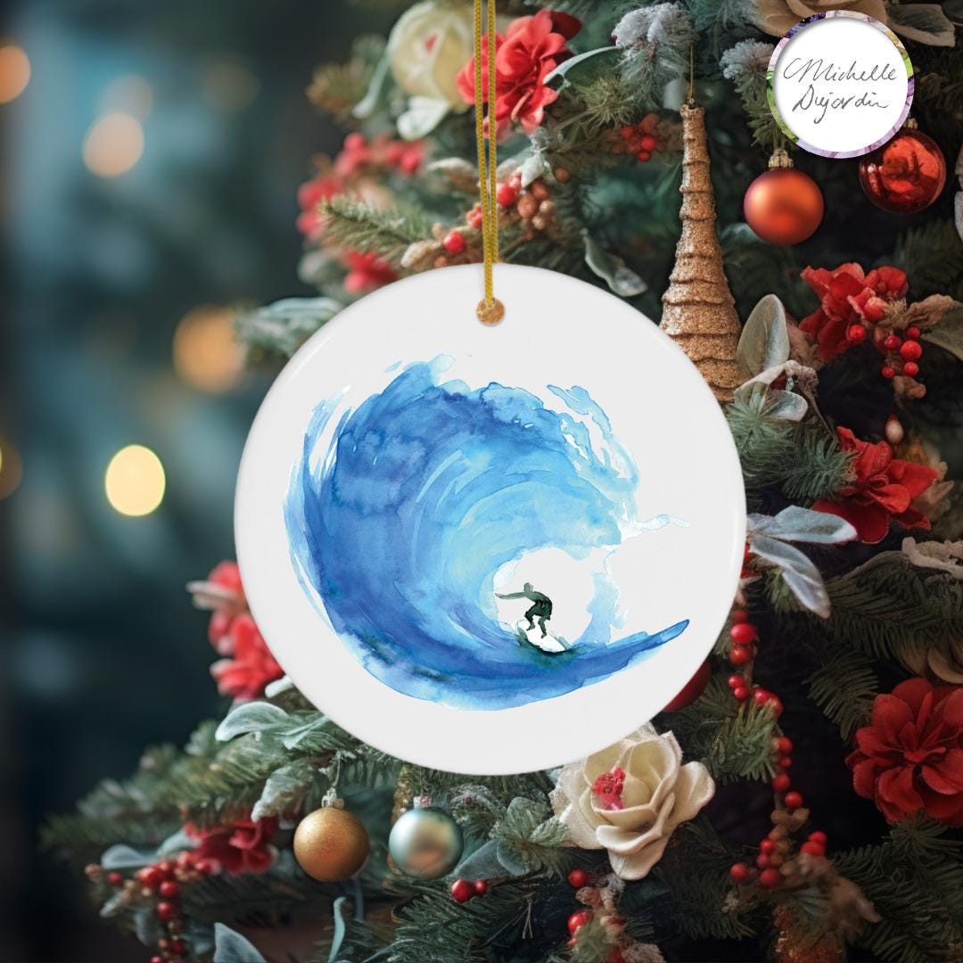 Surfer Ornament Wave Gift Surfboarding Decoration Surf Christmas Gift ...