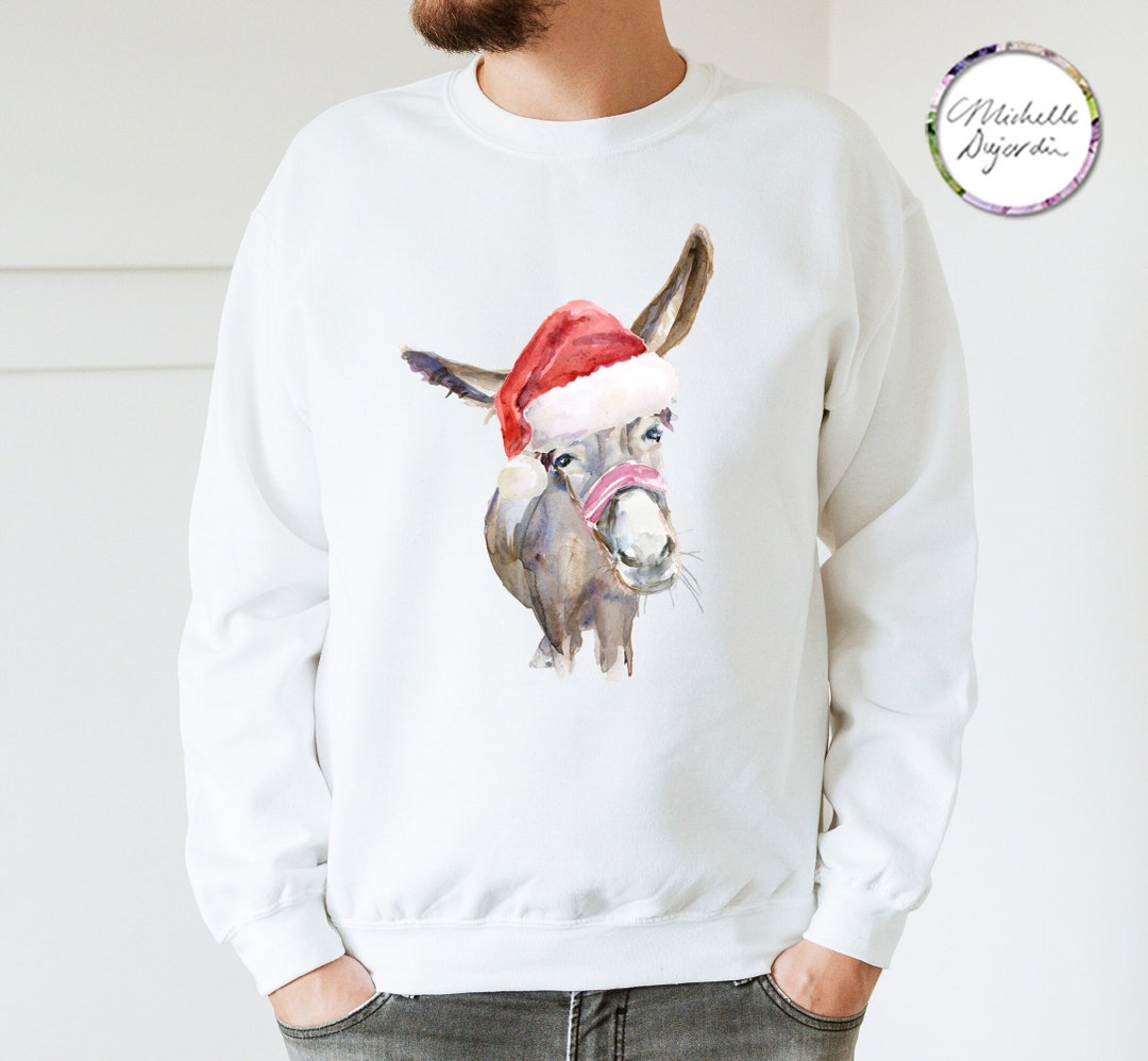 Farm Animal Christmas Sweatshirt Donkey Christmas Sweater Funny Animal ...