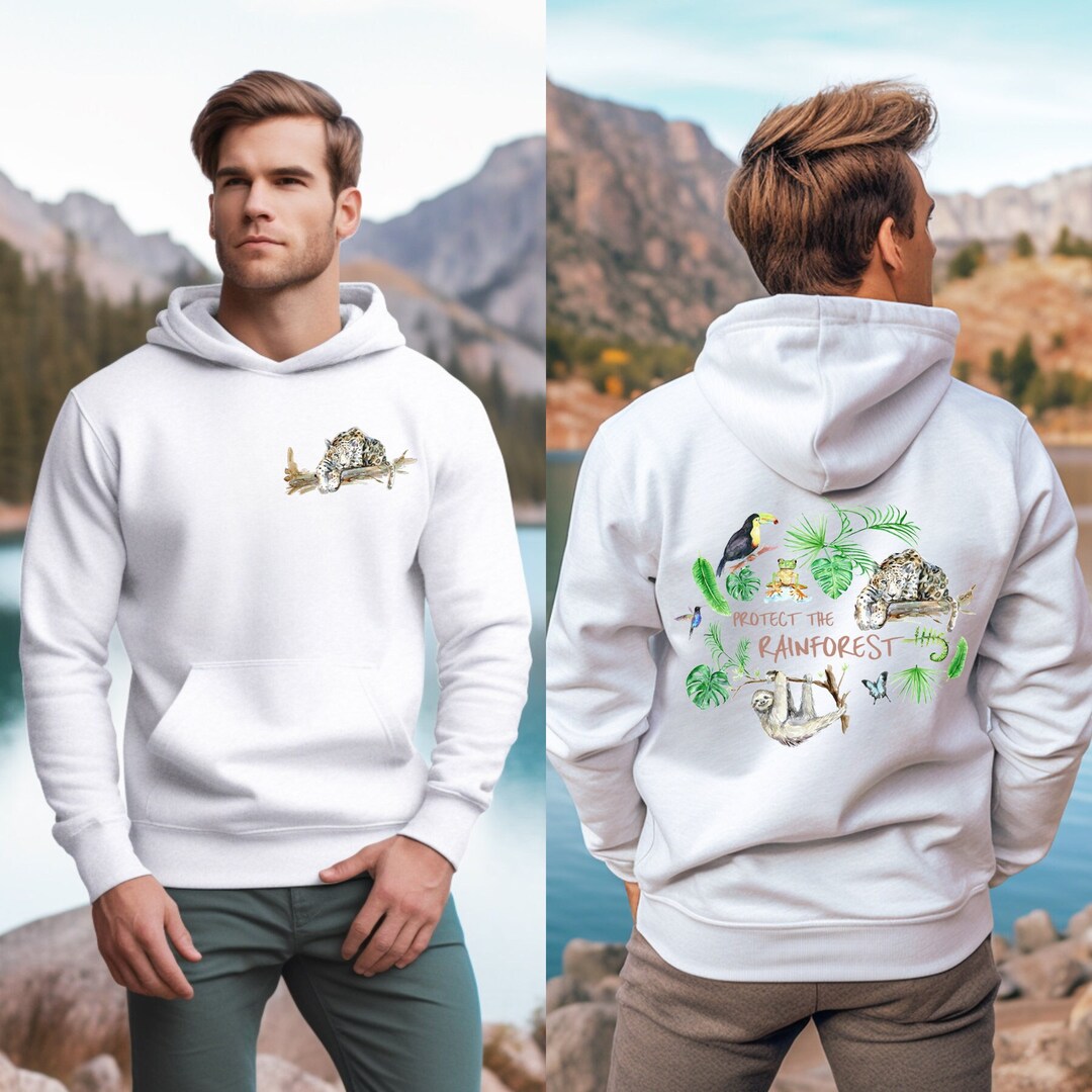 Nature Hoodie With Rainforest Jungle Animals Streetwear Unisex Hoodie ...