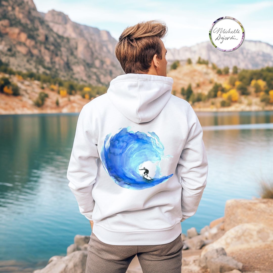 Surf Hoodie Ocean for Surfer Hooded Sweatshirt Surfing Beach Hoodie ...