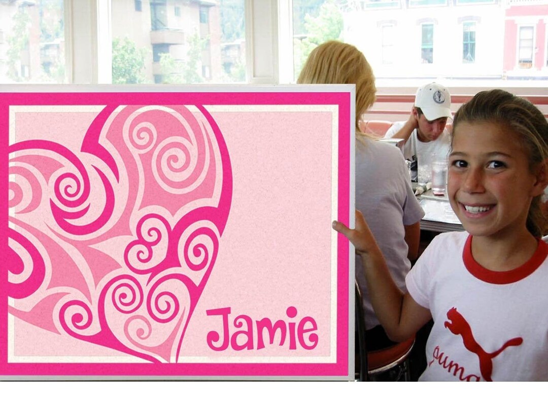 Custom Cork Boards: Hearts Swirl Design Bulletin Board, Pin Boards - Etsy