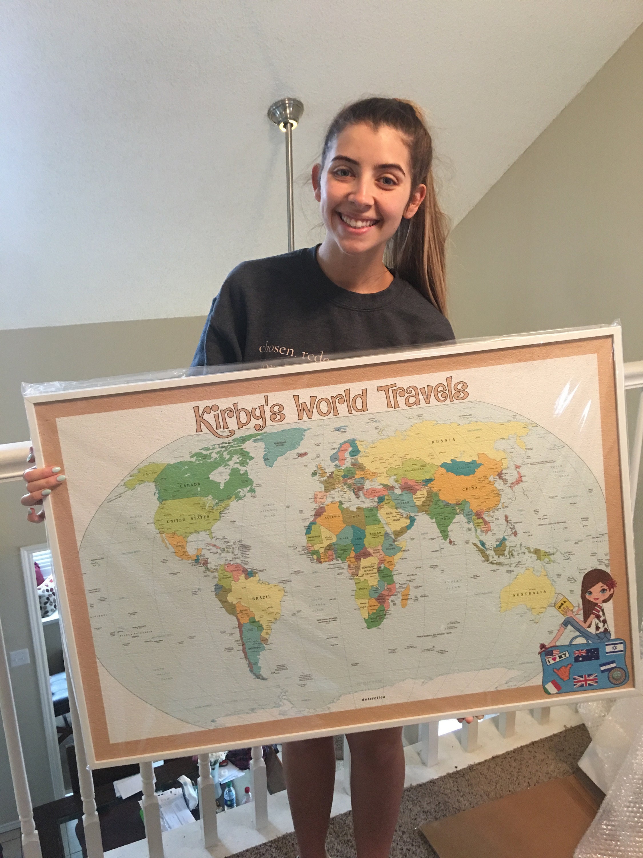 Custom Map Cork Bulletin Board: Personalized Photo Display - Etsy