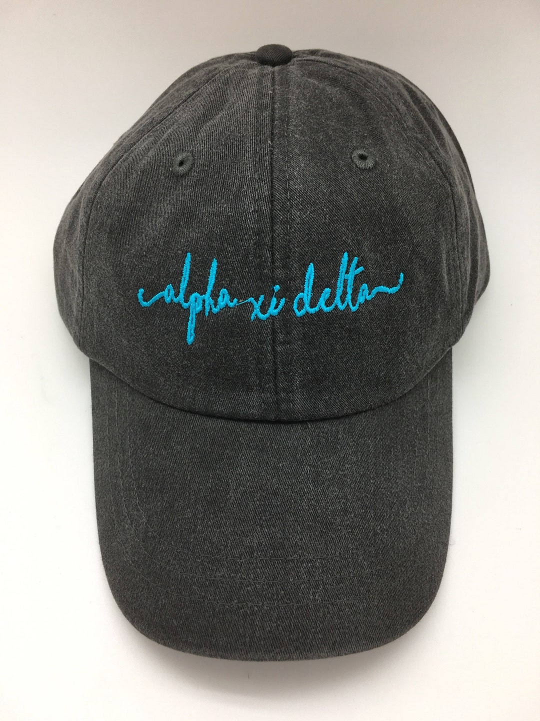 Embroidered Alpha Xi Delta Handwriting Script Baseball Cap - Officially ...