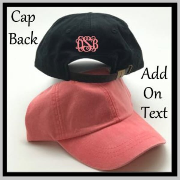 Text Embroidered on Back of Hat - Etsy
