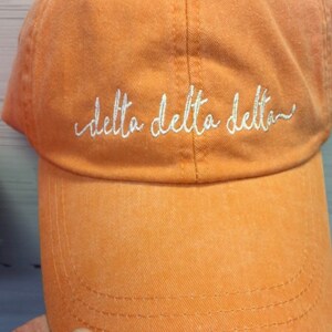 Delta Delta Delta Handwriting Script Baseball Cap - Officially Licensed ...