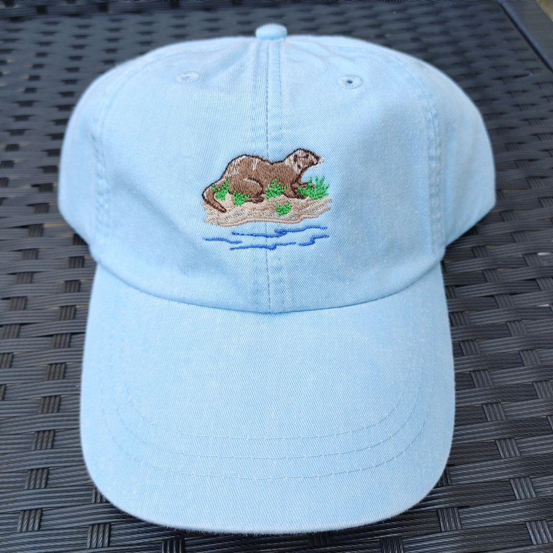Embroidered Otter Cap - Cute Sea Otter Hat - Mom Dad Wildlife Baseball ...