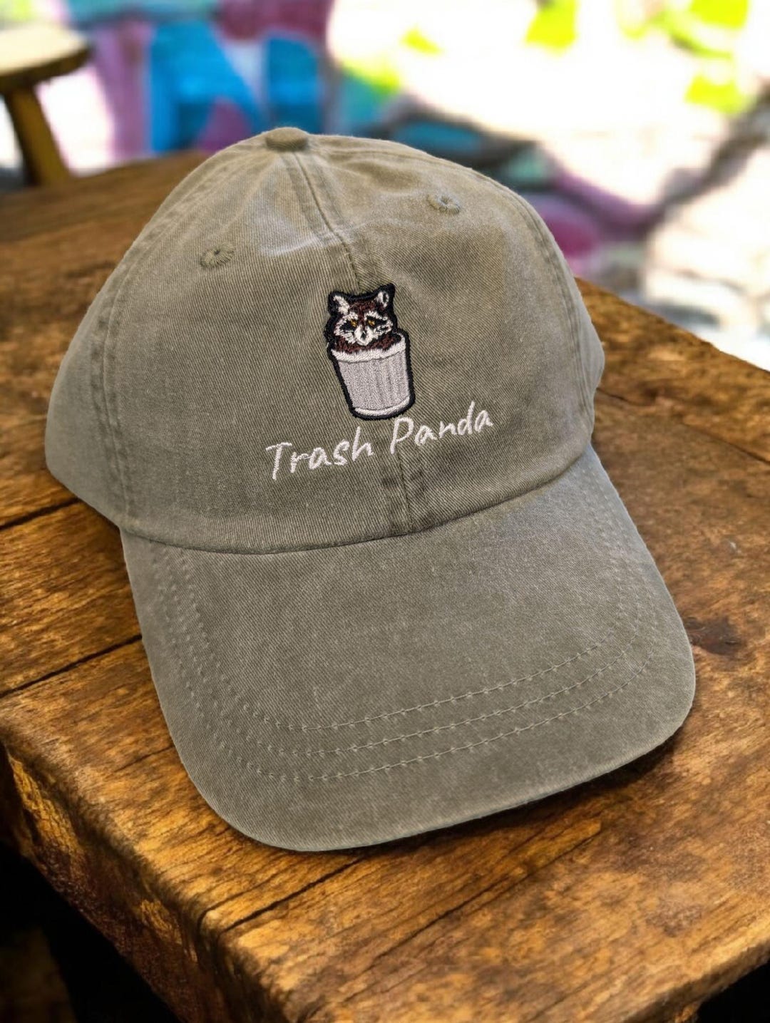 Embroidered Trash Panda Feral Raccoon Cap - Vintage Humorous Father's ...