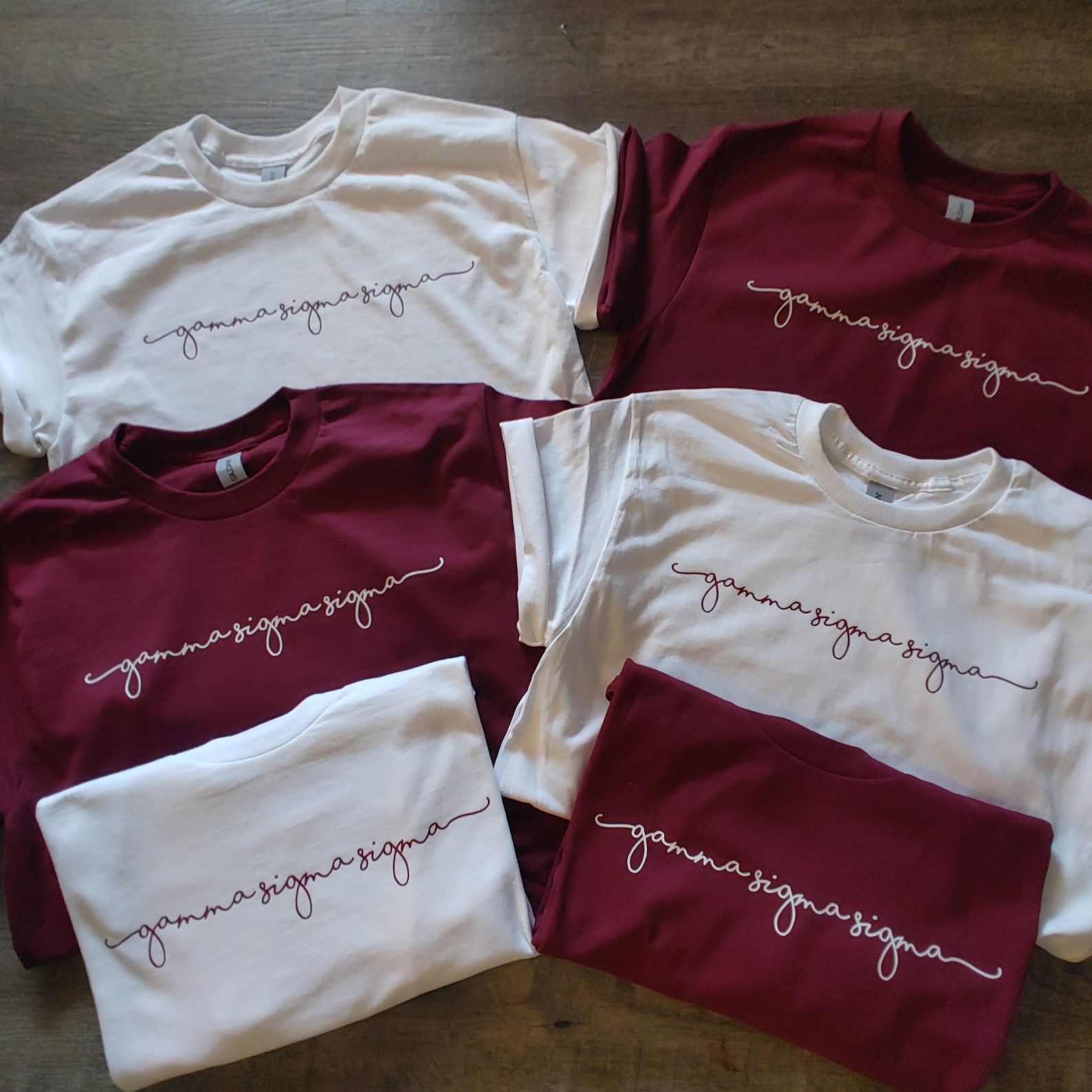 Handwriting Script Sorority Crew Neck Short Sleeve T Shirts Officially ...