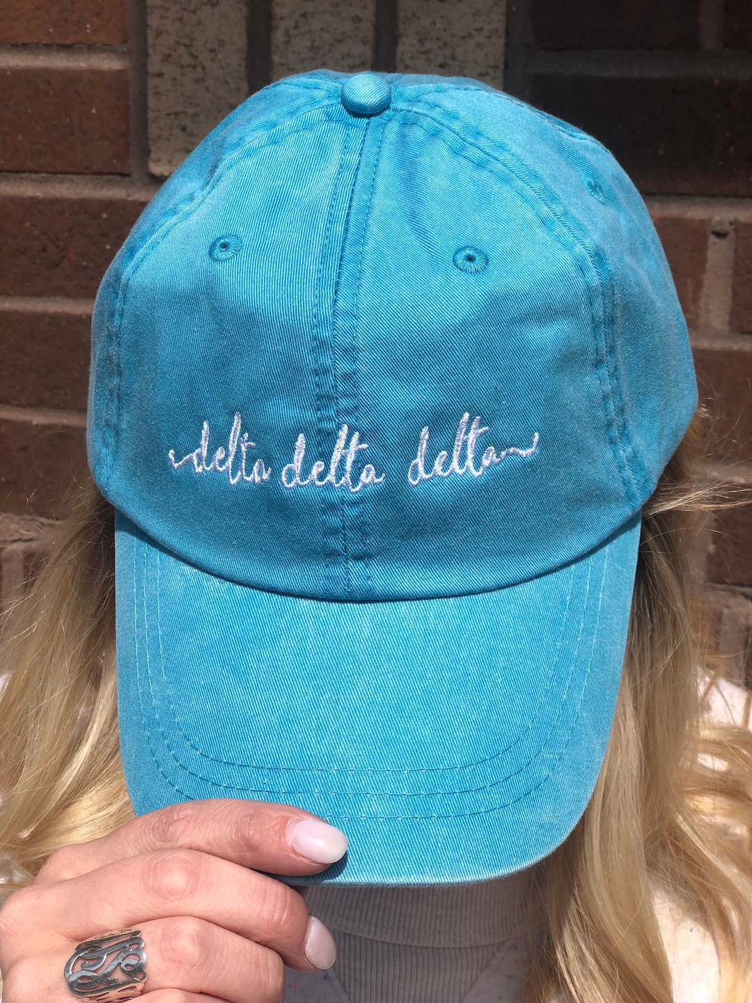 Delta Delta Delta Handwriting Script Baseball Cap - Officially Licensed ...