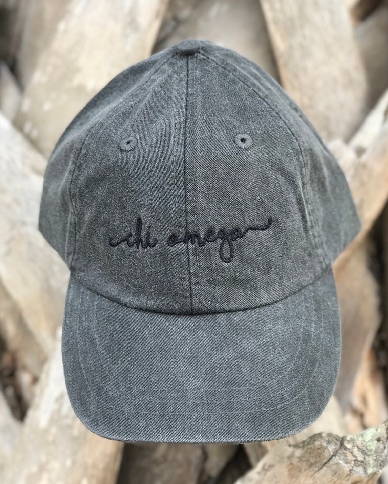 Chi Omega Handwriting Script Baseball Hat - Chi Omega Officially ...