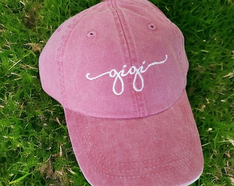 Gigi Script Hat, Grandma Hat, Gigi Baseball Cap, Mini Nana Hat, New ...