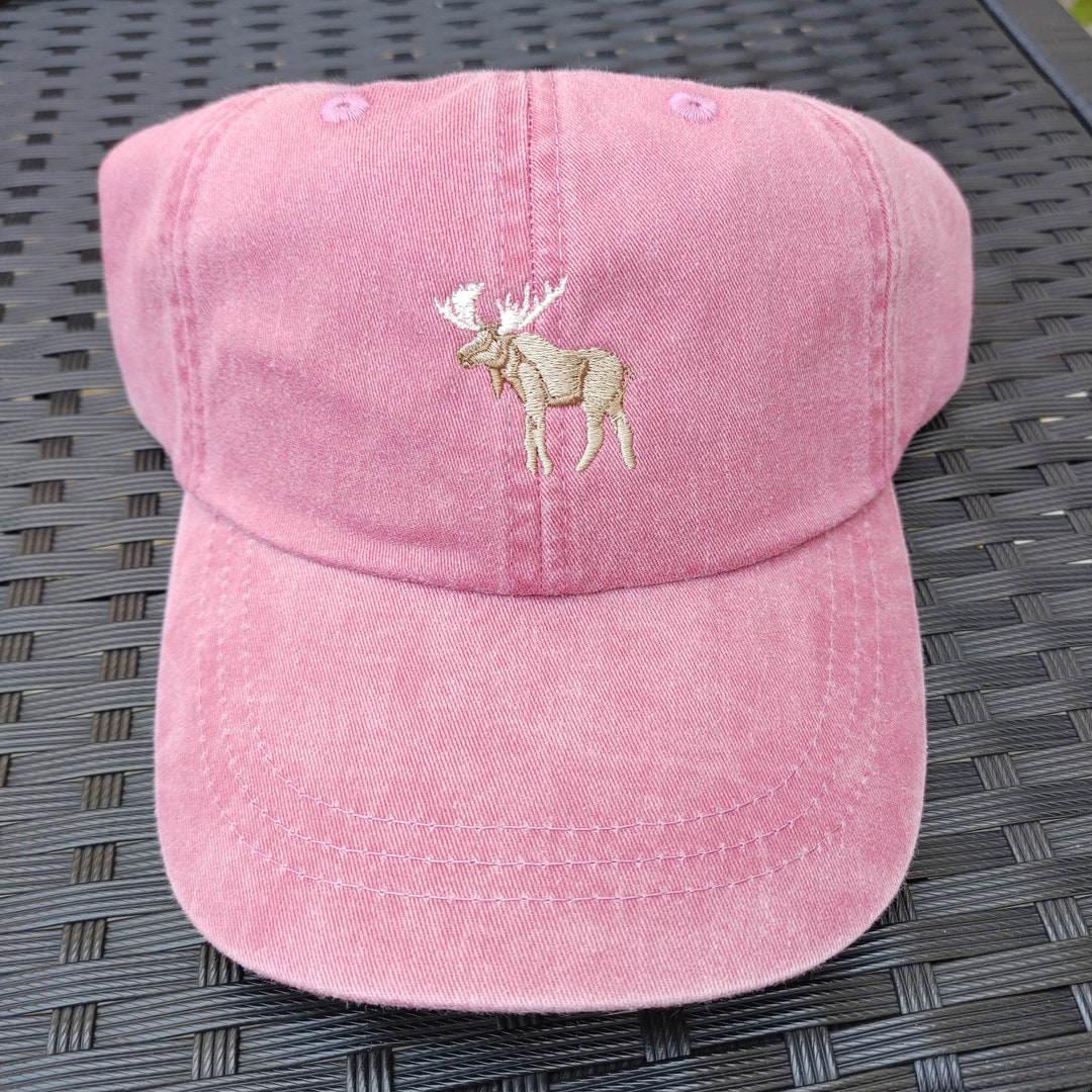 Embroidered Moose Cap - Cotton Outdoor Hat - Mom Dad Wildlife Baseball ...