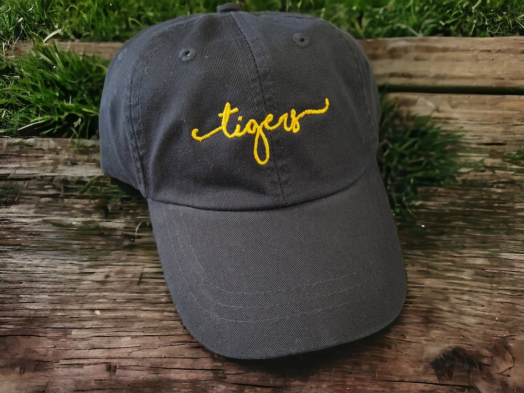 Embroidered Tigers Handwriting Script Baseball Hat - Tigers Football ...