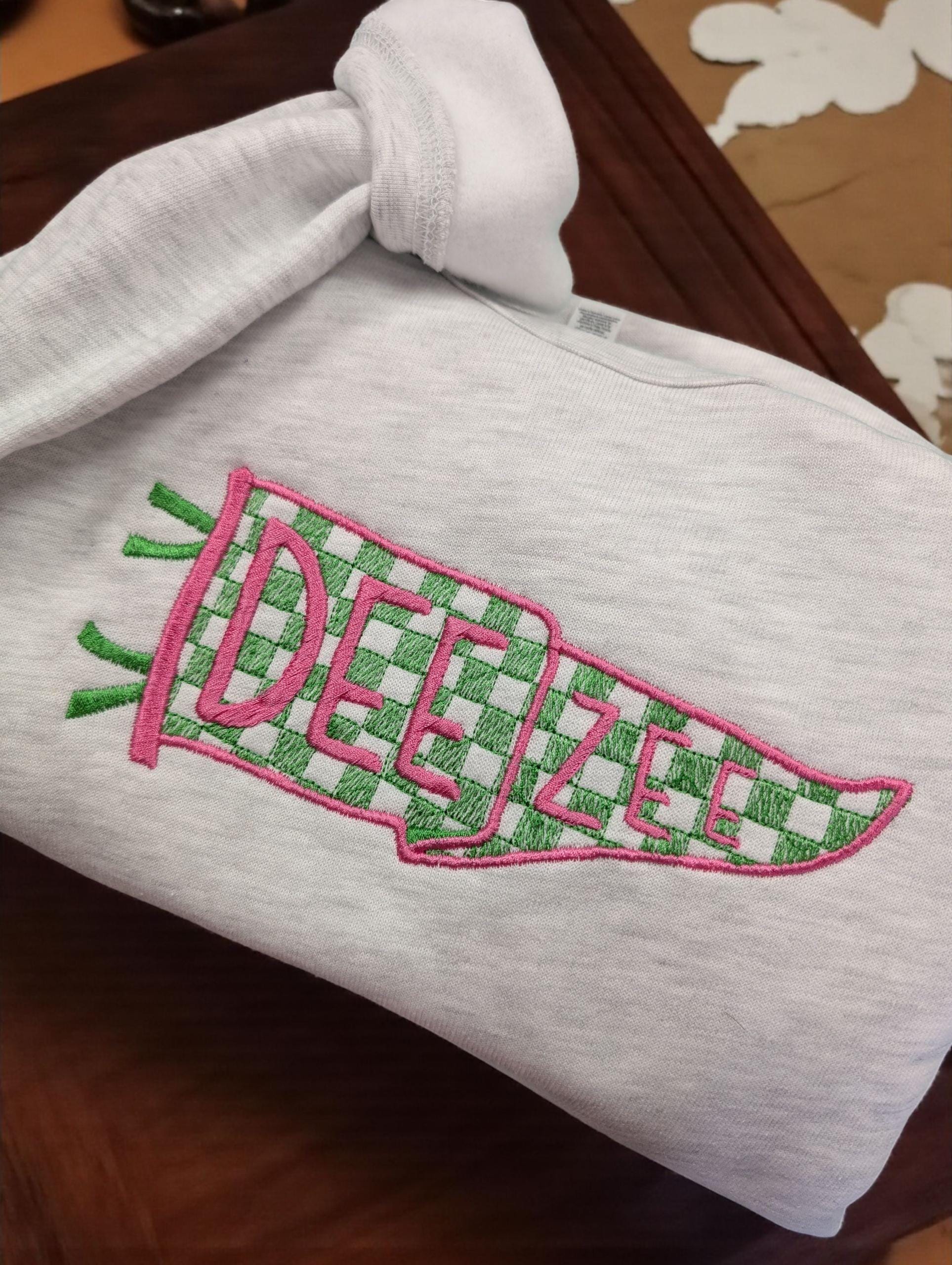 Custom Pennant Banner Personalized Embroidered Crew Neck Sweatshirt ...