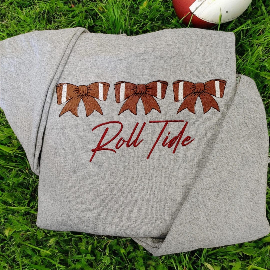 Favorite Football Team With Bows Personalized Embroidered Crew Neck ...