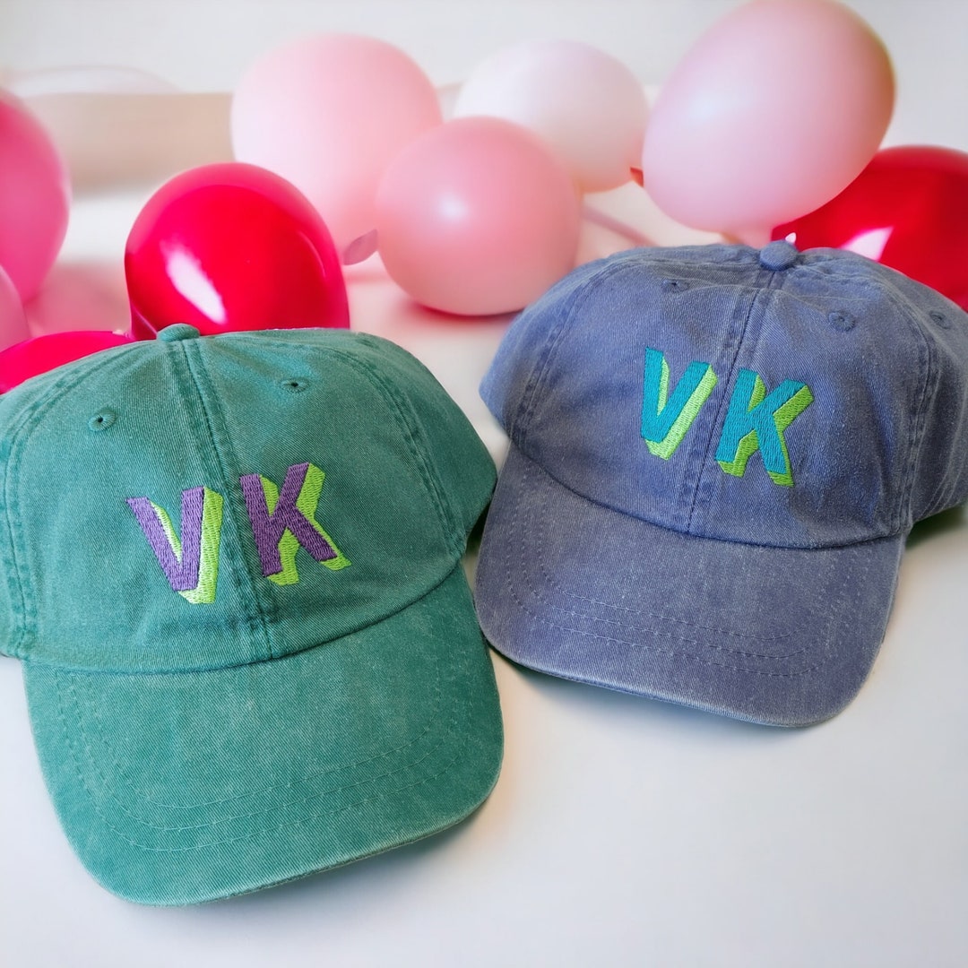 Two Tone Block Shadow Monogrammed Cap - Monogrammed Cap - Bridesmaids ...