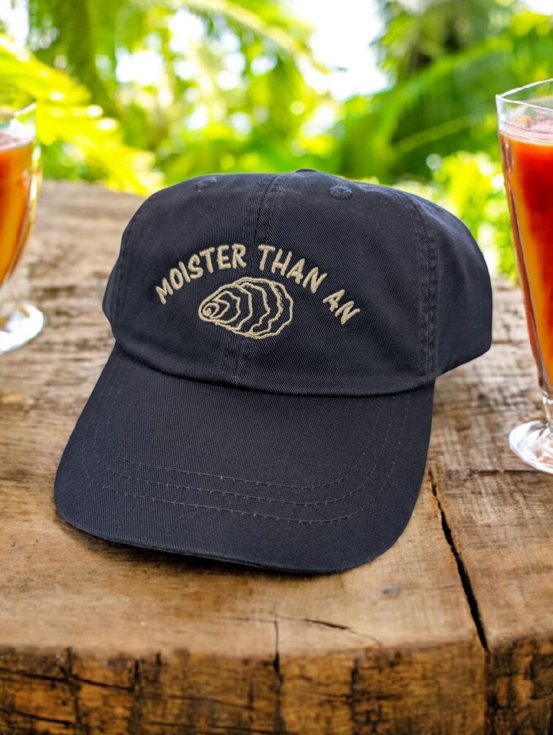 Embroidered Moister Than an Oyster Cap - Vintage Humorous Trendy Cute ...