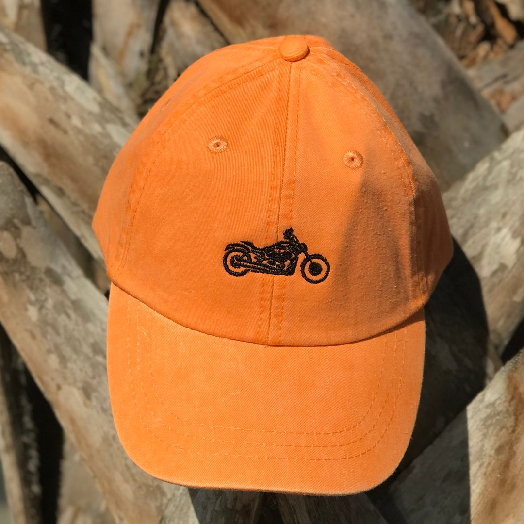 Embroidered Motorcycle Cap, Tiny Motorcycle Embroidered Hat - Biker ...