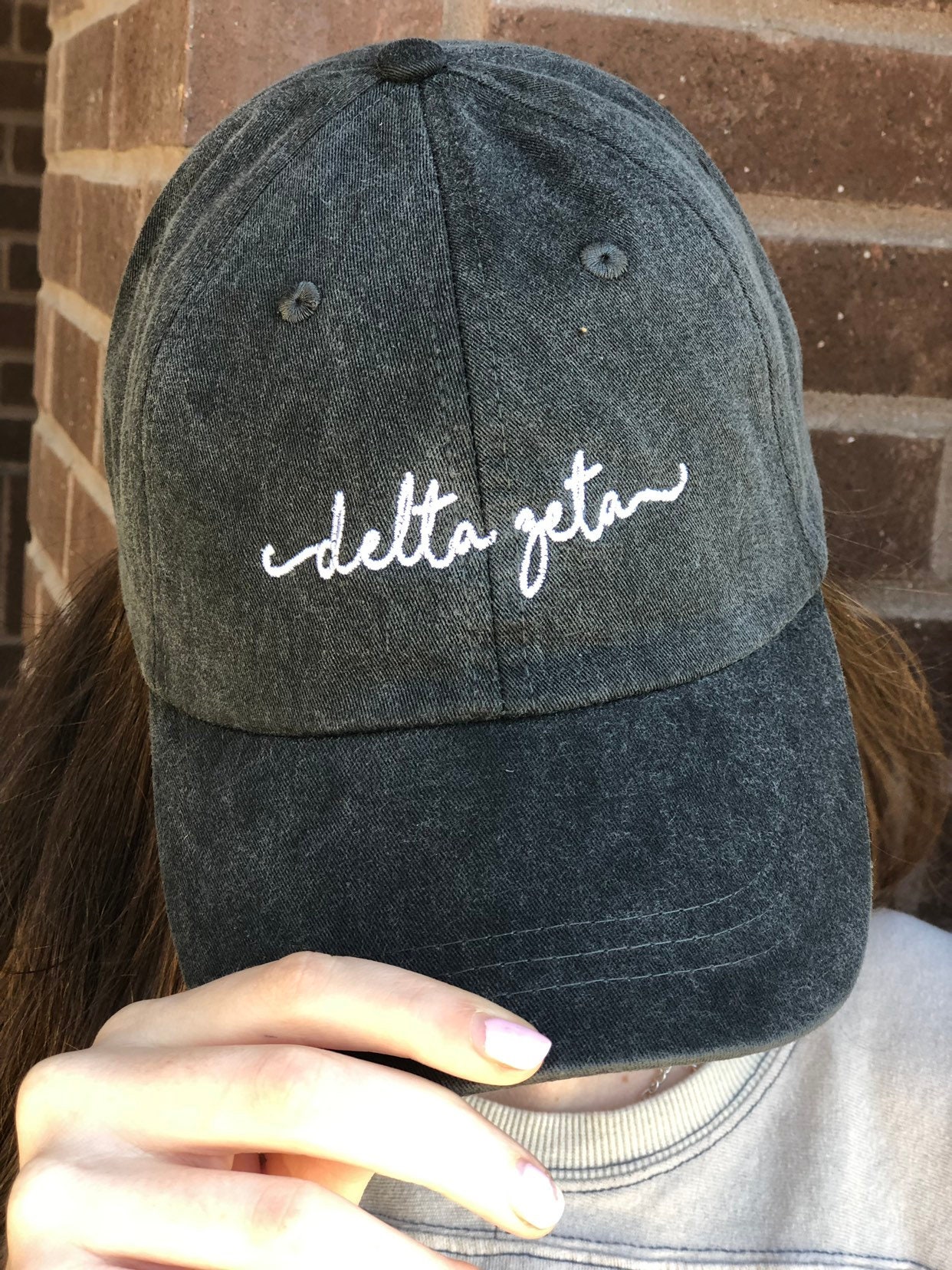 Delta Zeta Handwriting Script Baseball Cap Officially - Etsy