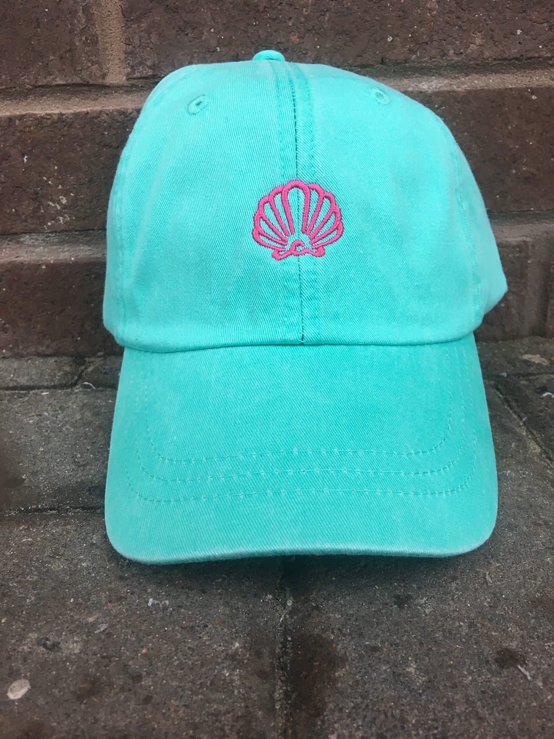 Embroidered Seashell Tiny Design Baseball Hat - Beachy Baseball Caps ...