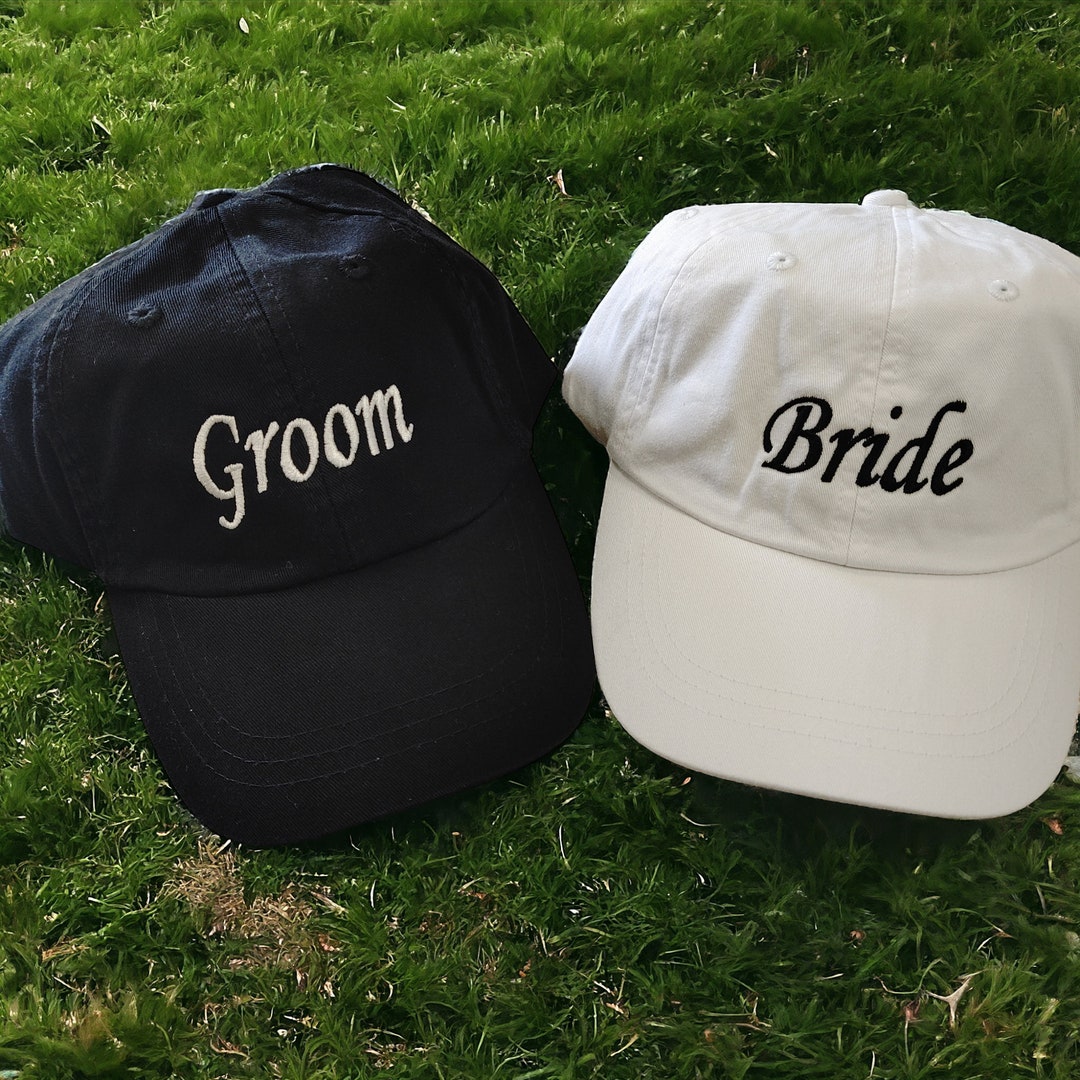 Embroidered Bride and Groom Hats - Custom Wedding Honeymoon Gifts ...