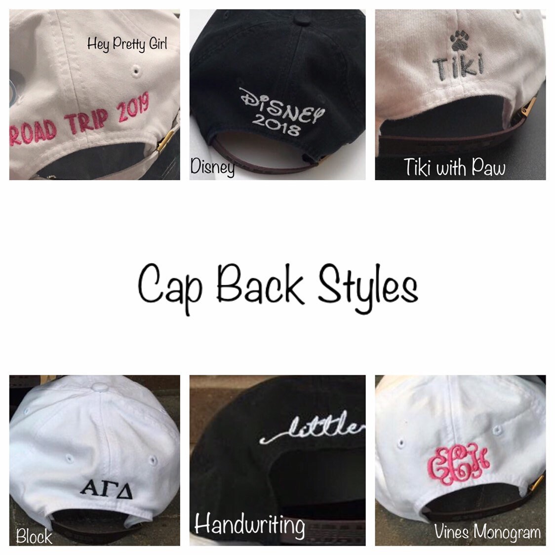Cap Back Back of Cap Text Add On - Etsy Canada