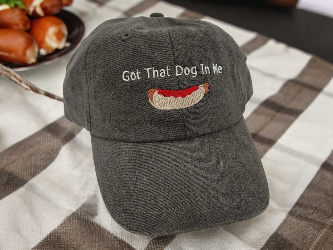 Embroidered Hot Dog Lover Cap - Vintage Humorous Baseball Hat - Mom Dad ...