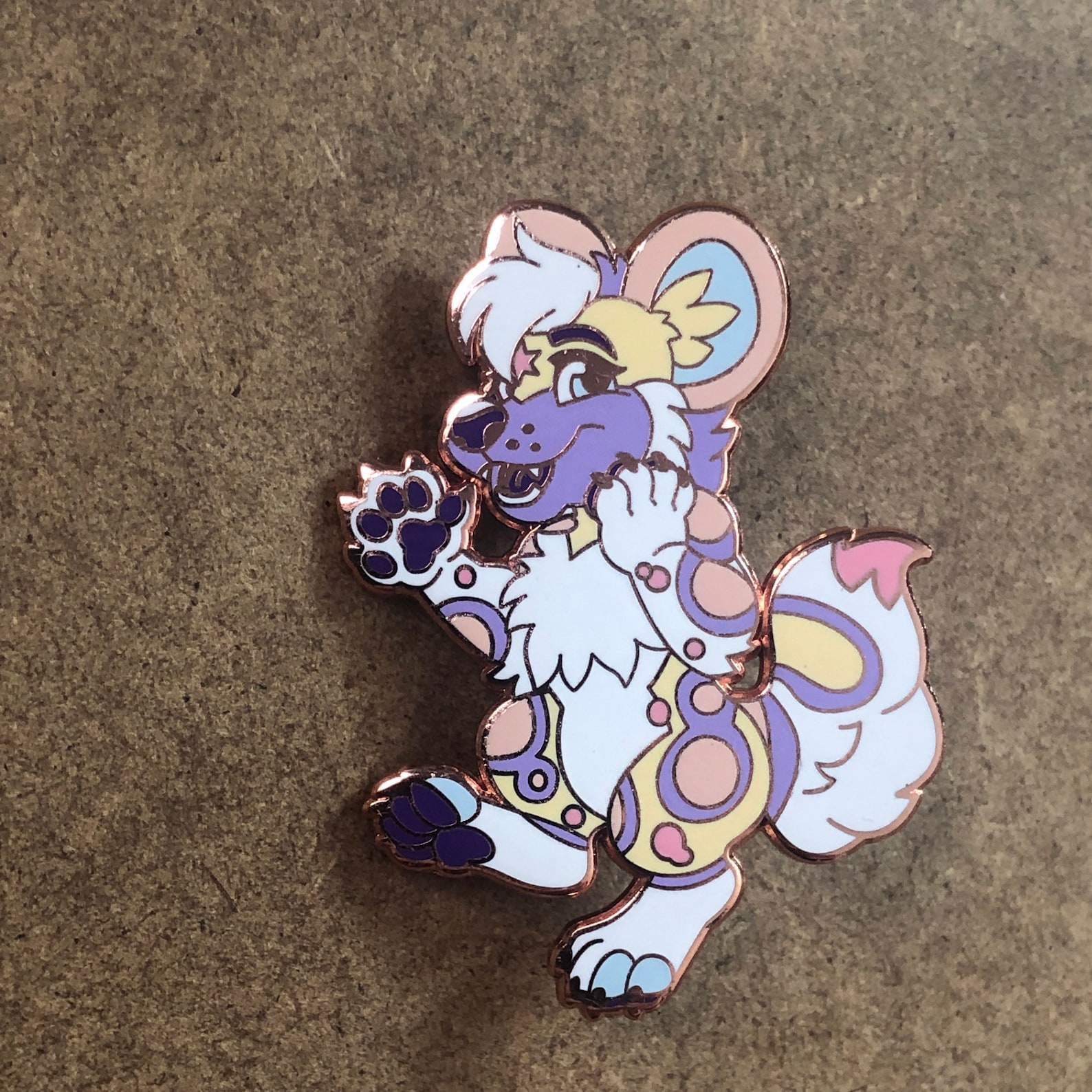 Present Character Furry/fursona Wild Dog Enamel Pin - Etsy
