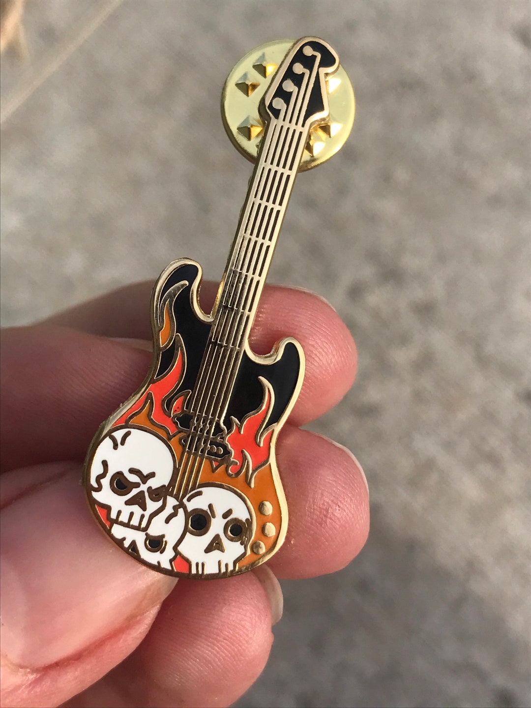 Skulls and Bass Enamel Pin - Etsy