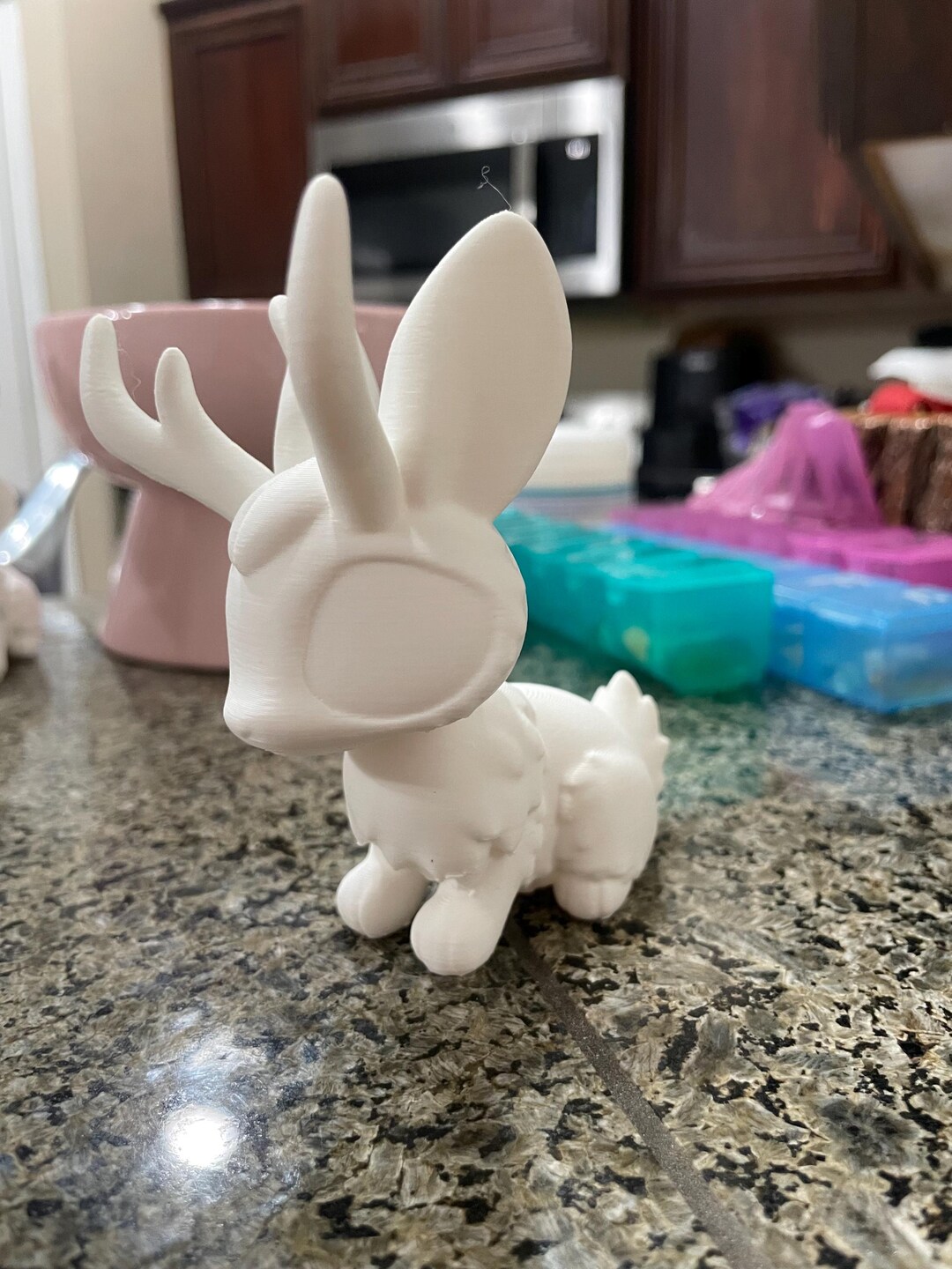 Chibi Jackalope Sculpture, 3D Printed Kawaii Figure - Etsy