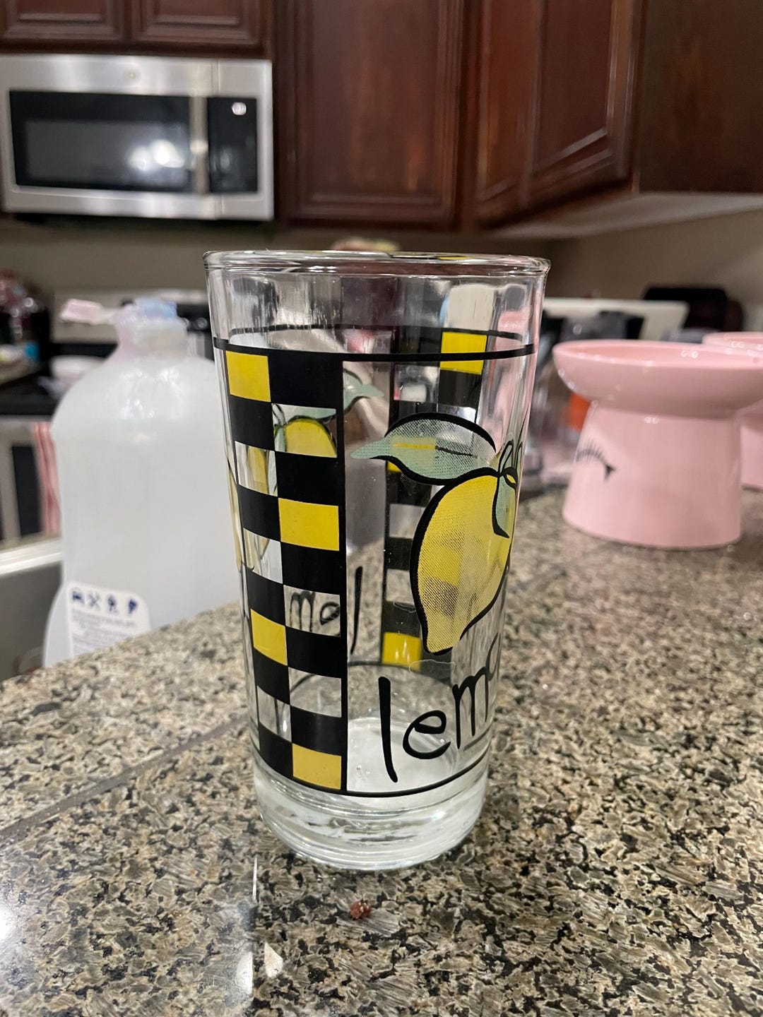 Fruit Checkerboard Drinking Glasses - Lemon, Grape and Strawberry - Etsy