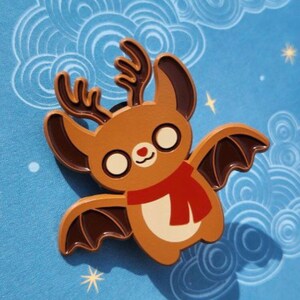 Reindeer Bat Enamel Pin - Etsy