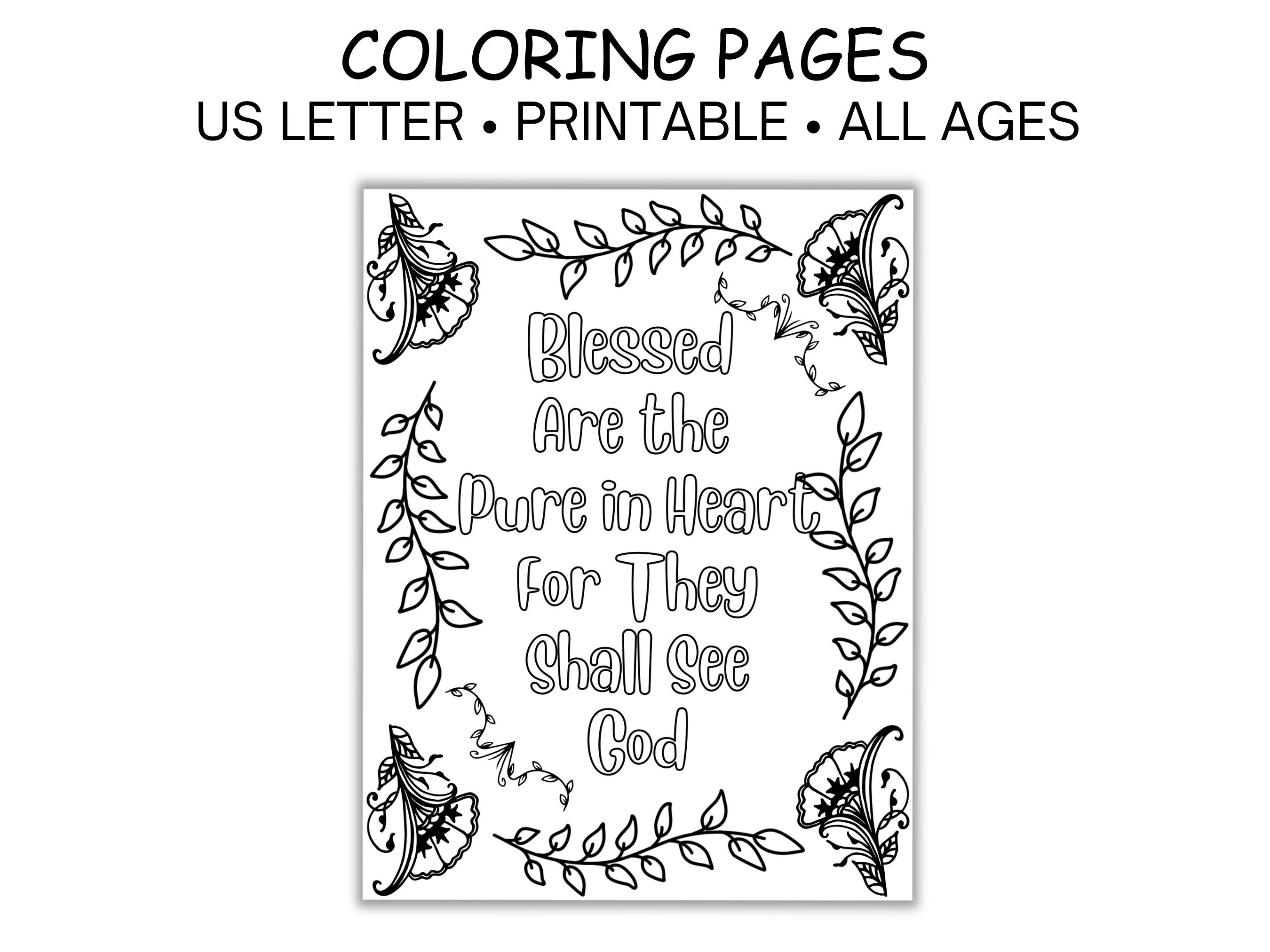 Blessed Are The Pure In Heart Coloring Page