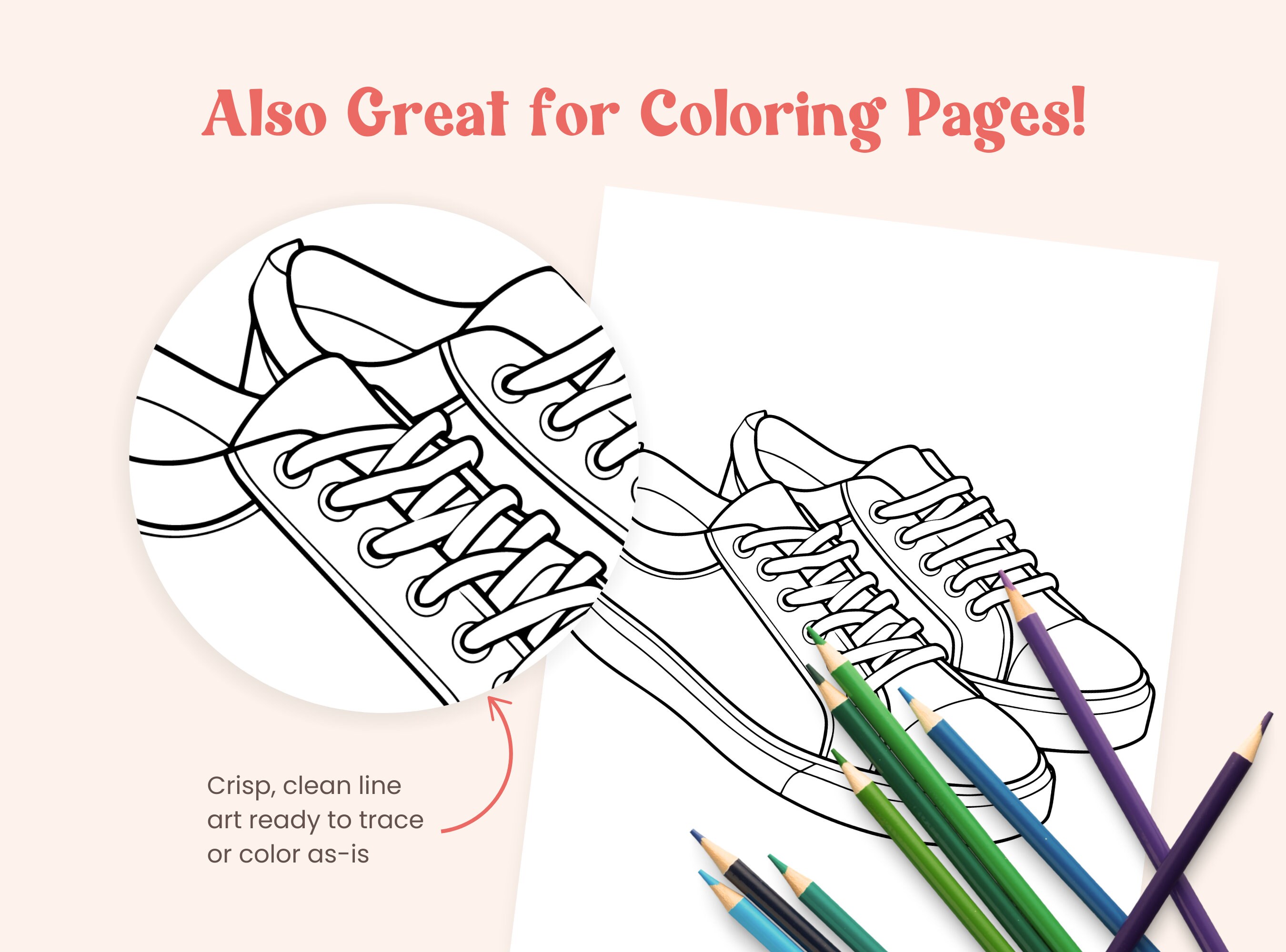 DIY Paint Party Templates, Sneakers, Printable Canvas Art for Ladies ...