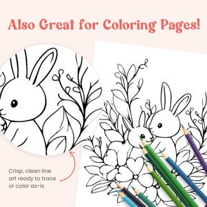 2 Spring Bunnies, Easter, DIY Paint Party Template, Printable Canvas ...