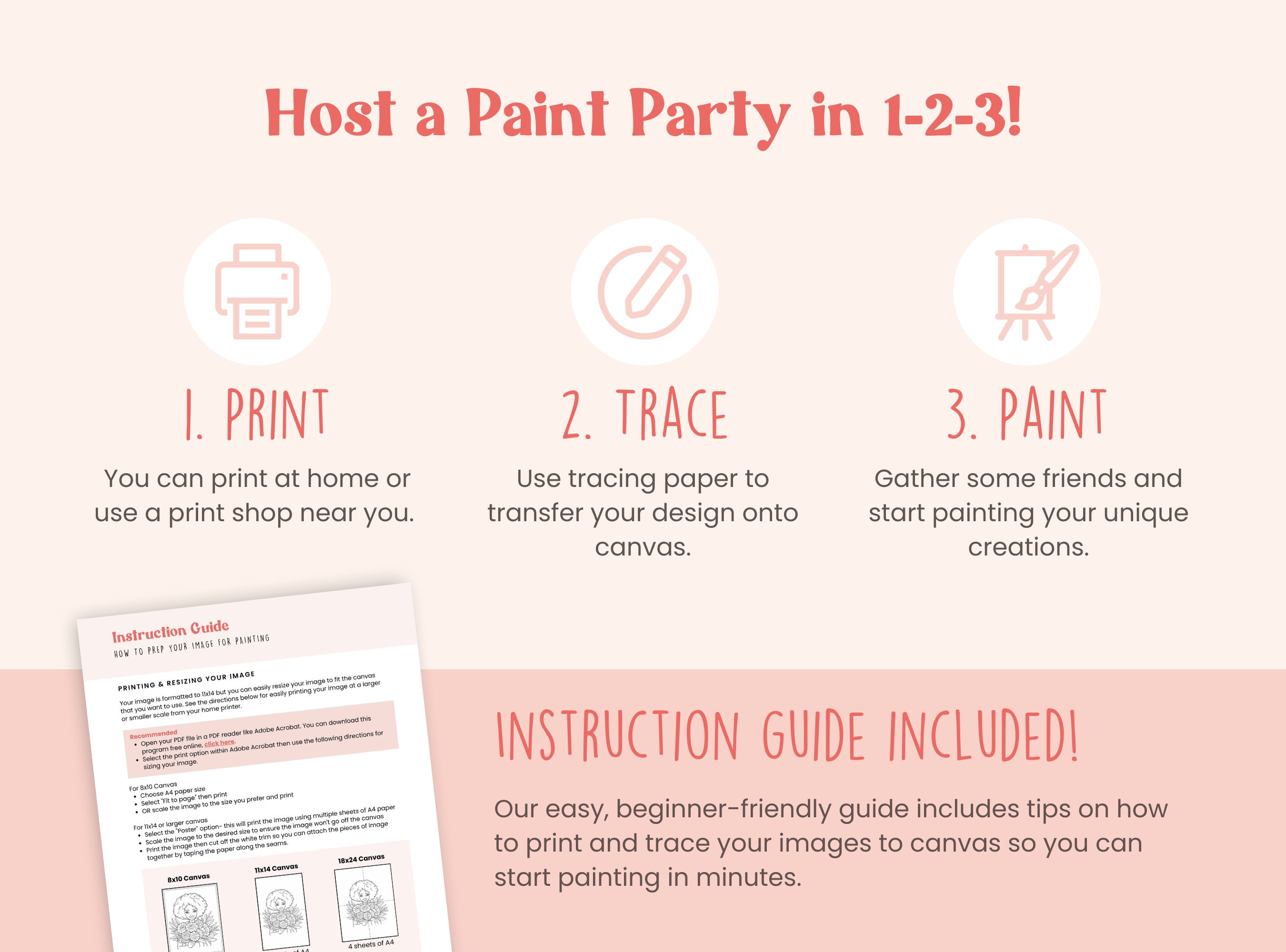 DIY Paint Party Template, Romantic Couple, Printable Canvas Art for at ...