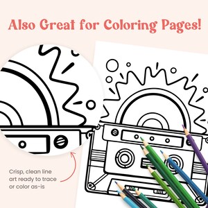 Mix Tape Cassette, 80's, 90's, DIY Paint Party Templates, Printable ...