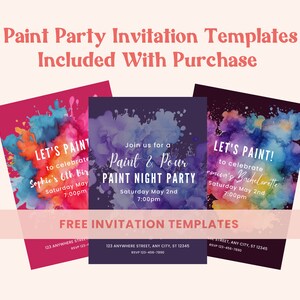 DIY Paint Party Templates, Flower Power Daisies, Printable Canvas for ...