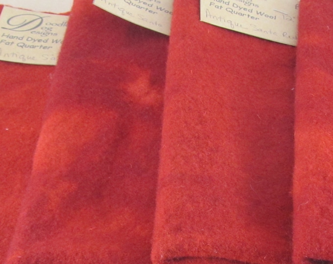 Hand Dyed Felted Wool Fat Quarter: Antique Santa Red, Rug Hooking ...