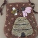 Punch Needle Paper Pattern Summer Ditty Bag Bee Skep Punchneedle Pattern Needle Punch Flower ...