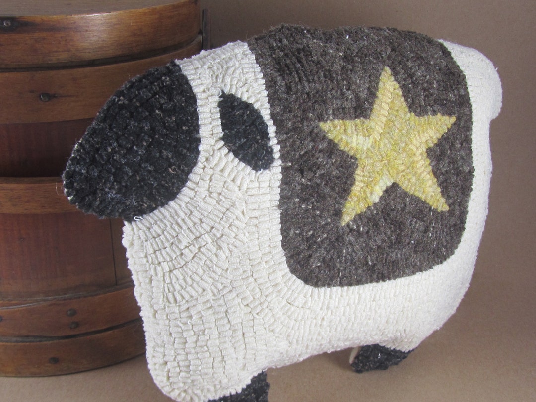 Hooked Rug Pattern for Sheep Pillow ~ Full Size Pattern~ Instant ...