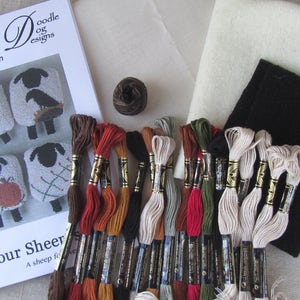 Primitive Sheep Punch Needle Kit ~ Four Seasons Needle Punch Pattern ...