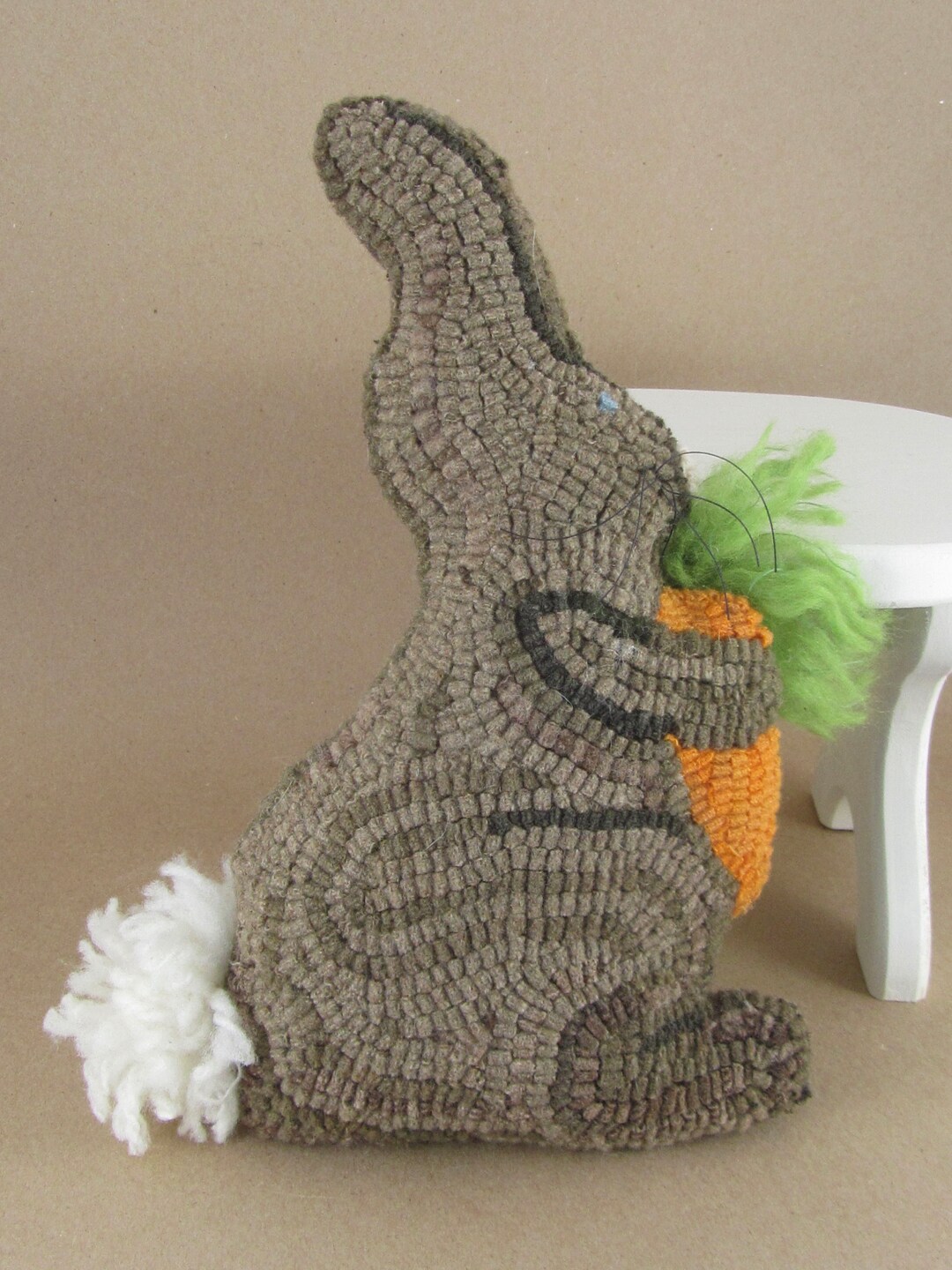 Bunny Rabbit Pillow Hooked Rug Pattern: DIY Home Decor (PDF Pattern) - Etsy