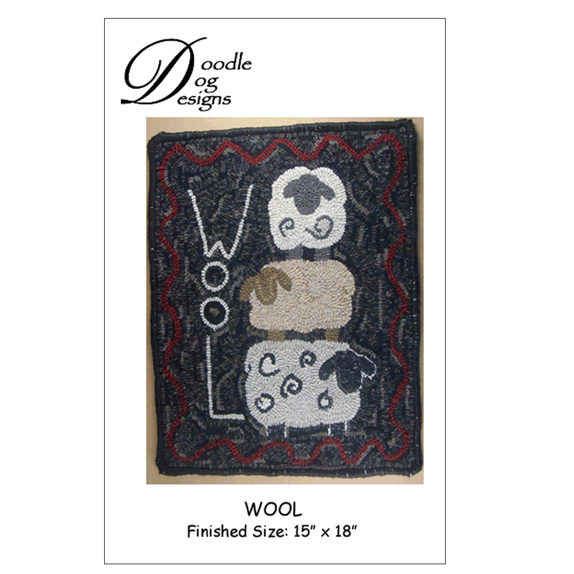 Hooked Rug Pattern for Stacked Sheep WOOL Full Size - Etsy