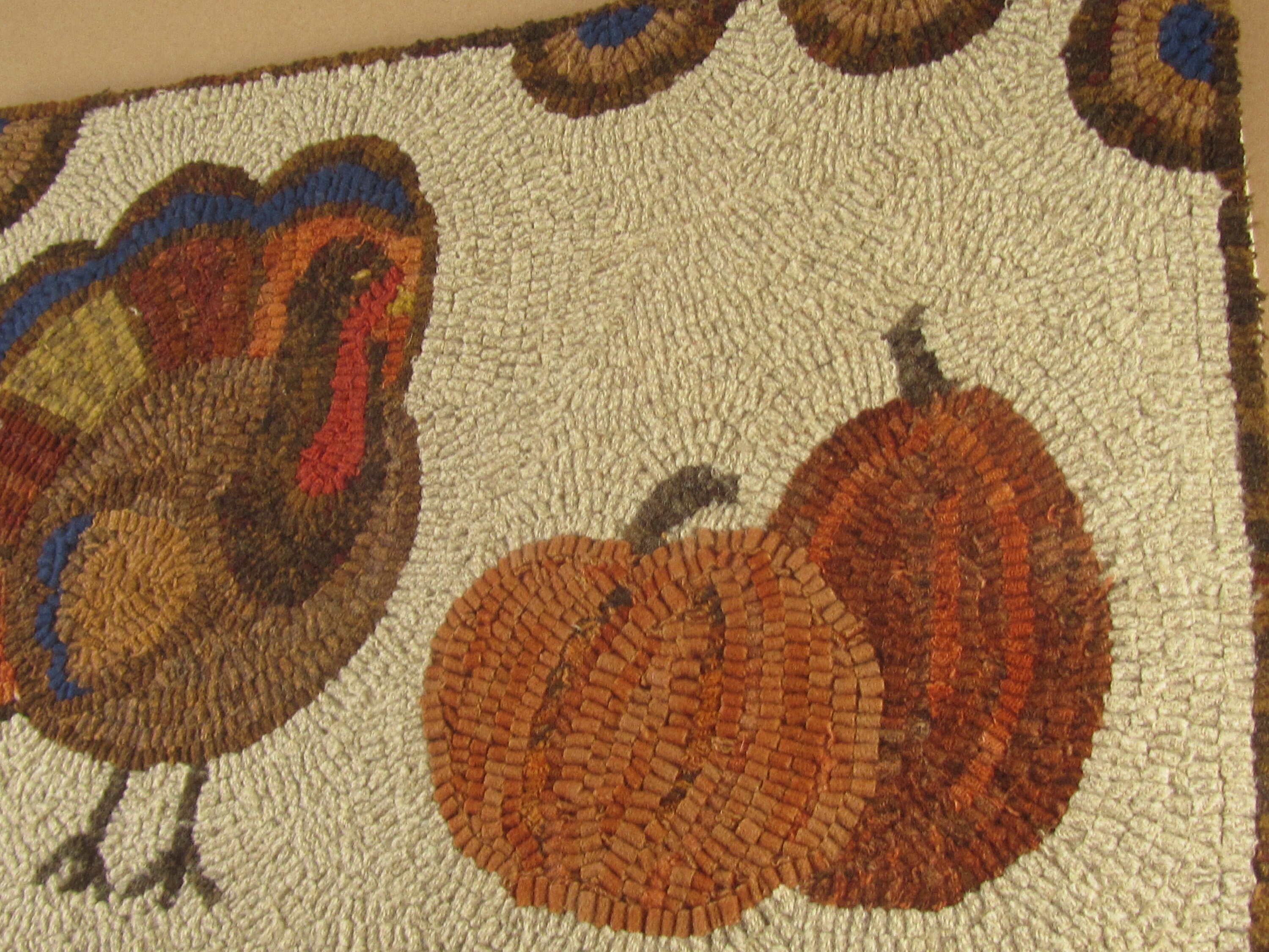 Hooked Rug Pattern for Turkey & Pumpkin Instant Download | Etsy