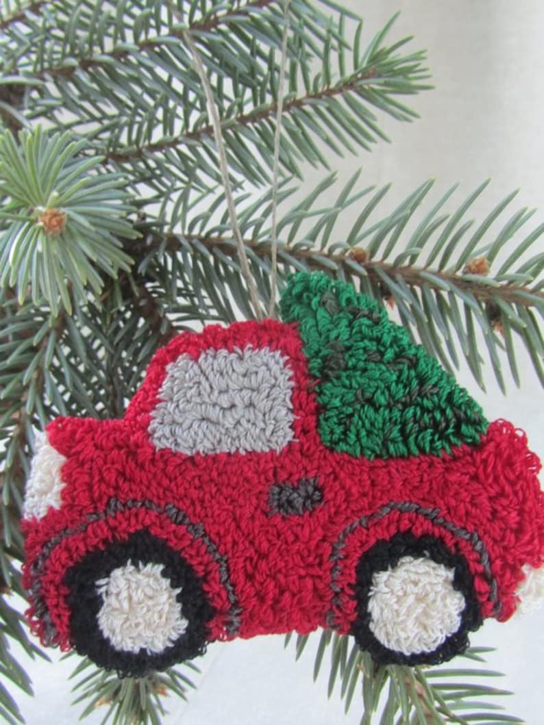 Punch Needle Pattern Vintage Red Truck With Christmas Tree - Etsy Canada