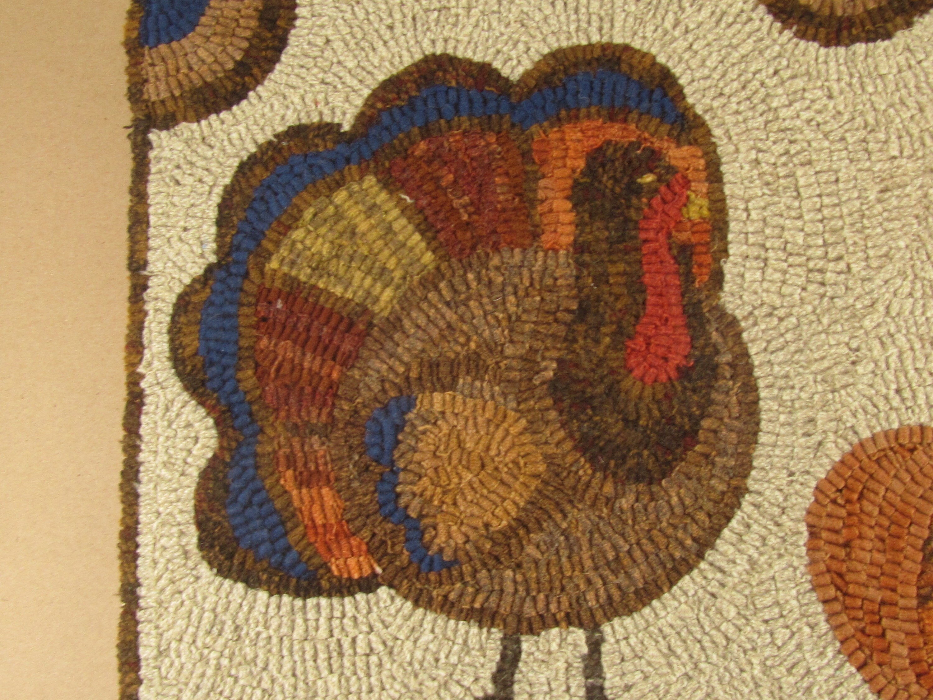 Hooked Rug Pattern for Turkey & Pumpkin Instant Download | Etsy