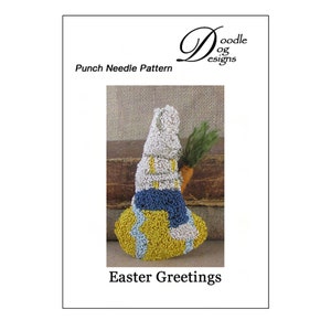 Punch Needle Pattern ~ Bunny on Easter Egg With Carrot - Punchneedle ...