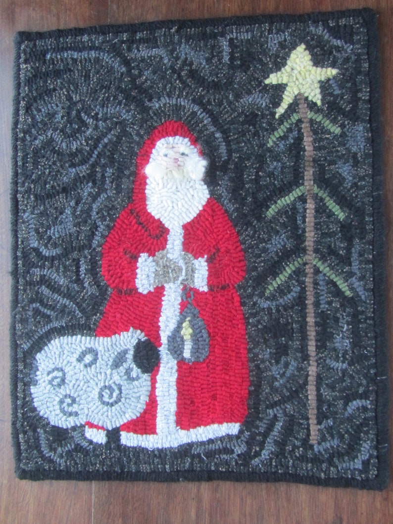 Hooked Rug Pattern for Santa & Sheep Instant Download - Etsy