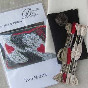 Valentine Punch Needle KIT Heart in Hand Punch Punchneedle Pattern Folk Art Needle Punch - Etsy